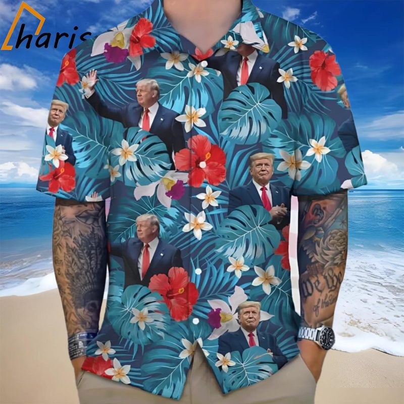 Donald Trump Photo Tropical Style Hawaii Shirt - Hot Sale 2024