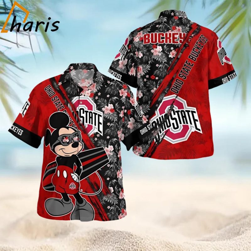 Ohio State Buckeyes Mickey Mouse Floral Hawaiian Shirt - Hot Sale 2026